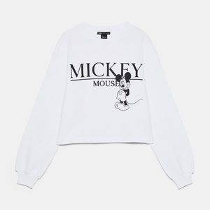 Zara | Tops | Zara Trf White Mickey Mouse Disney Sweatshirt | Poshmark